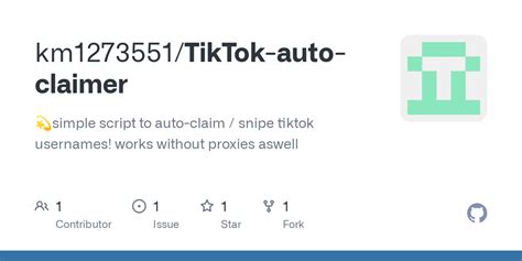 GitHub Km TikTok Auto Claimer Simple Script To Auto Claim