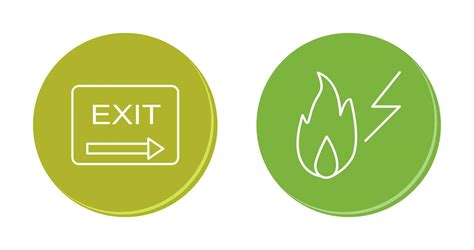 Exit And Electricity Fire Icon Vector Art At Vecteezy