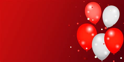 축하 파티 배너 빨간 색 풍선 배경 벡터 파티 풍선 그림입니다 생일과 축하 배너 화려한 풍선 배경 템플릿입니다 배경 주제에 대한 스톡 벡터 아트 및 기타 이미지 Istock