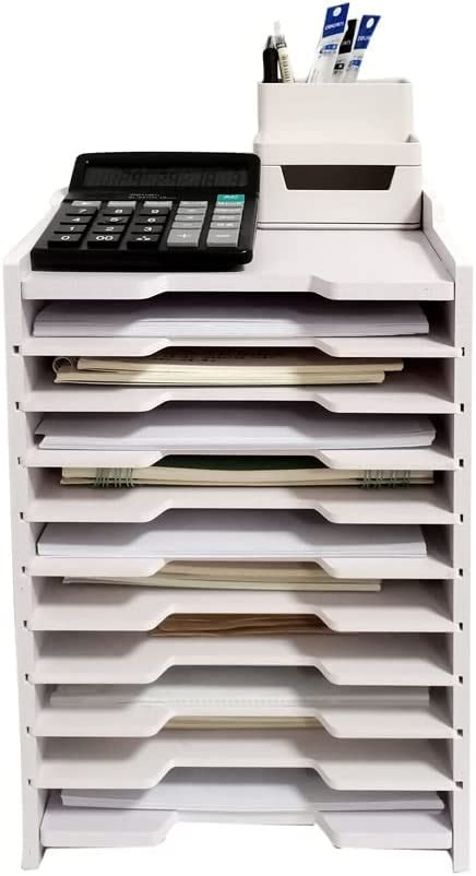 Jp Yfs B4 卓上ラック 3段 4段 5段 6段 7段 8段 10段 高さ調節可能 A4 B4対応 書類入れ A4 B4レターケース 書類ケース 新聞 雑誌