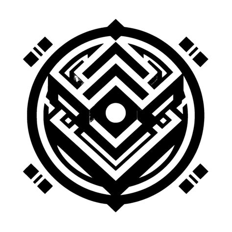 Geometric Symmetrical Black And White Pattern Circular With Nested Shapes Minimalist Aesthetic