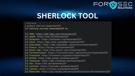 sherlock tool osint what is sherlock how to use it youtube