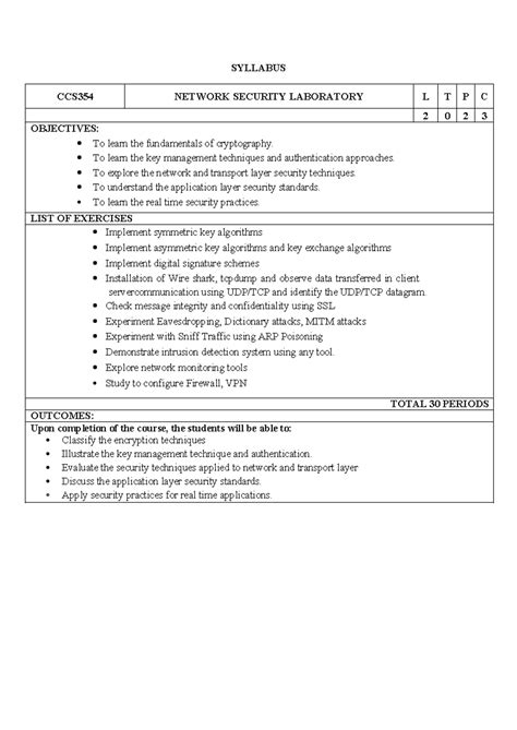 Lab Manual Ccs354 Network Security Practices And Algorithms Studocu