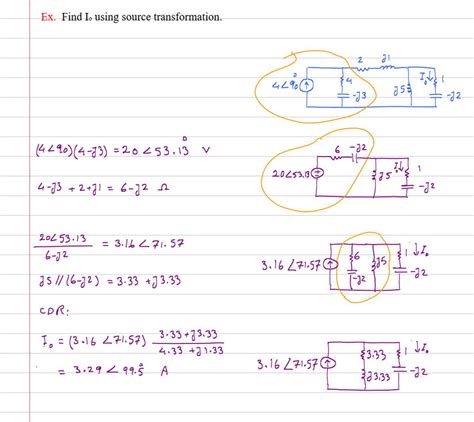 Solved Ex Find I Using Source Transformation 2 J Cicios Para 4 I 42 1 Answer