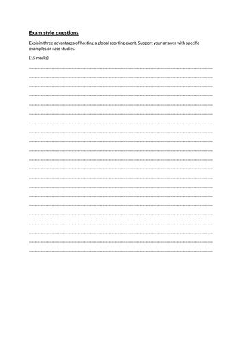 Global Events Igcse Pe Physical Education Exam Style Questions