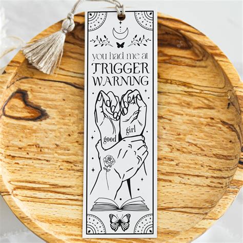 Smut Book Reader Bookmark SVG Trigger Warning Good Girl Dark Romance Book Lover DIY Gift For