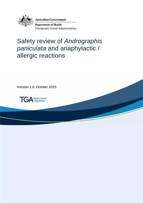 Pdf Safety Review Of Andrographis Paniculata And Anaphylactic · Safety Review Of