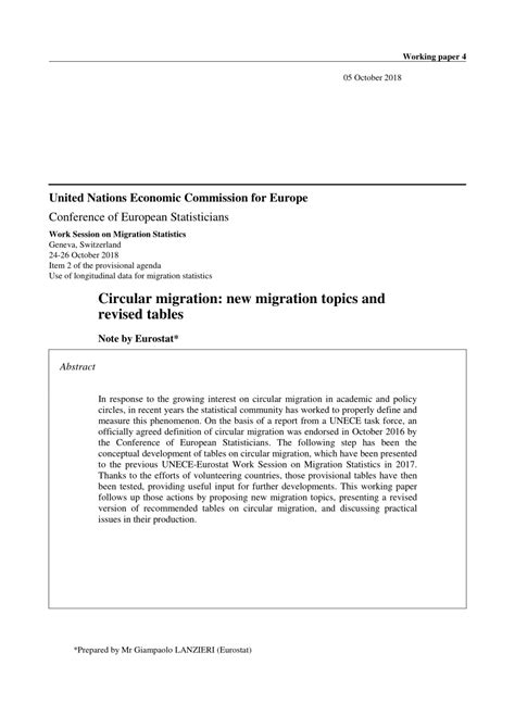 Pdf Circular Migration New Migration Topics And Revised Tables