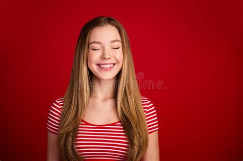 Photo Of Good Mood Funny Schoolgirl With Straight Hairdo Dressed