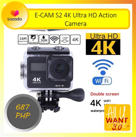 E-CAM S2 4K Ultra HD Action Camera | Lazada PH