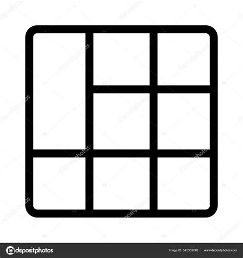 Vertical Right Content Cells Square Block Stock Vector Image By