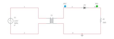 Copy Of Half Wave Rectifier Without Capacitor Multisim Live