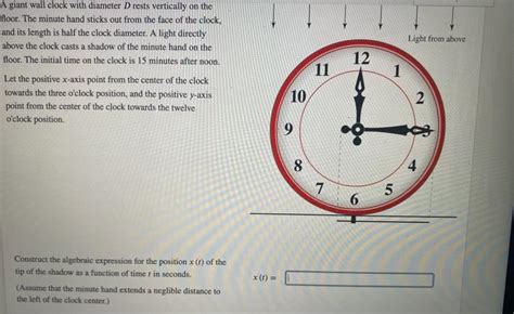 solved a giant wall clock with diameter d rests vertically