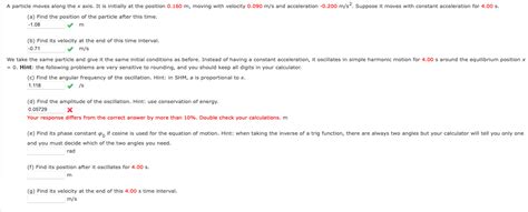 Solved A Find The Position Of The Particle After This Chegg