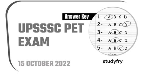 Upsssc Pet Exam Paper 15 October 2022 Shift 1 Answer Key Studyfry
