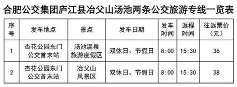 直达！合肥到庐江新开两条旅游公交专线！澎湃号·政务澎湃新闻 The Paper