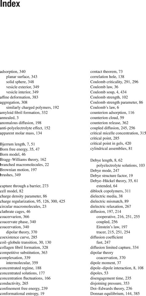 Index Physics Of Charged Macromolecules