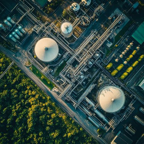 Aerial View Of Sustainable Biofuel Facility Stock Illustration
