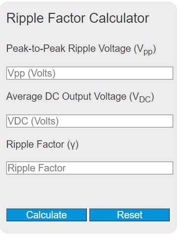 Ripple Factor Calculator Calculator Academy