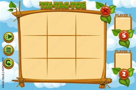 Empty Interface Tic Tac Toe Game Ui For Your 2d Game Design Board