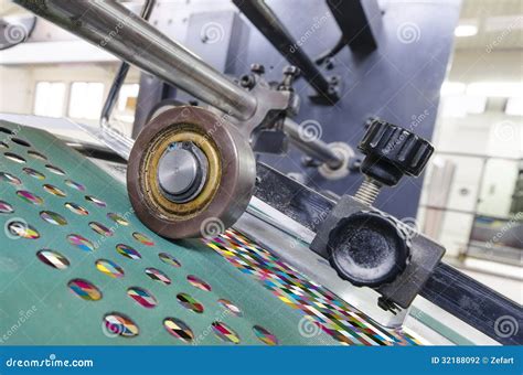 Offset Print Machine Roller Stock Photo Image Of Blue Colorful