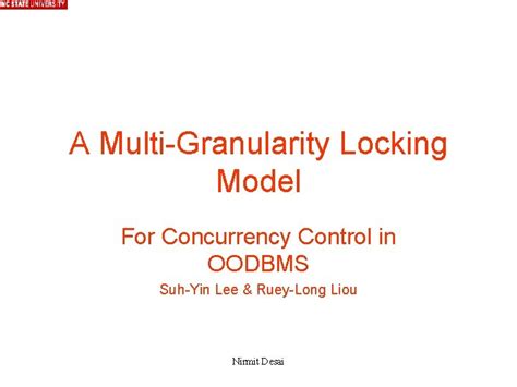 a multigranularity locking model for concurrency control in