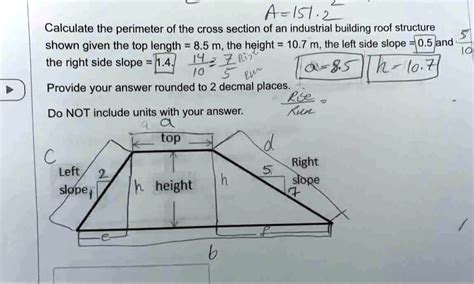Solved Calculate The Perimeter Of The Cross Section Of An Industrial Building Roof Structure