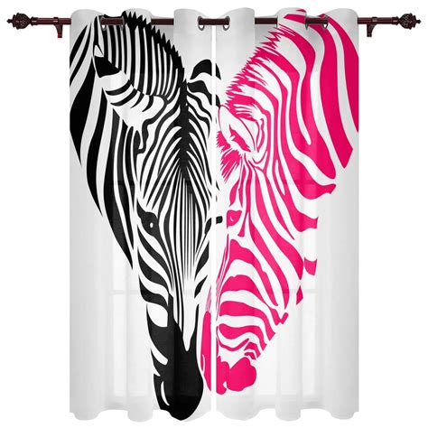 Red Zebra Leopard Print Window Curtains Home Decor Bedroom Window Treatments Valance Curtains