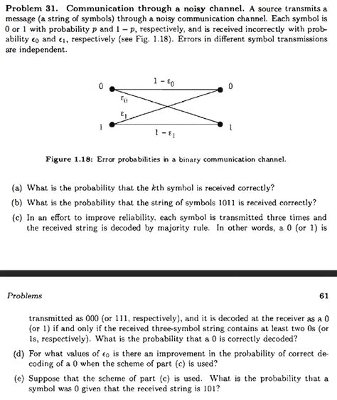 Solved Problem 31 Communication Through A Noisy Channel A Source