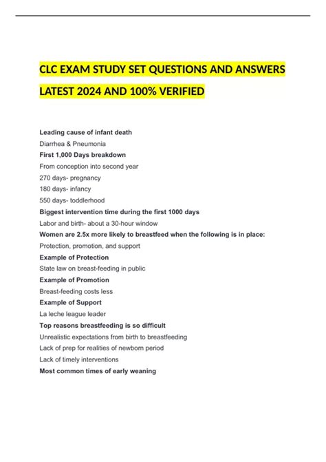 CLC EXAM STUDY SET QUESTIONS AND ANSWERS LATEST AND VERIFIEDCLC EXAM STUDY SET