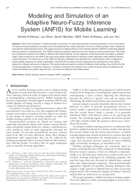 Pdf Modeling And Simulation Of An Adaptive Neuro Fuzzy Inference
