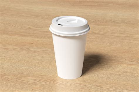 흰색은 나무 배경에 흰색 뚜껑으로 조롱 커피 종이 컵을 빼앗아 커피잔에 대한 스톡 사진 및 기타 이미지 커피잔 판지 종이
