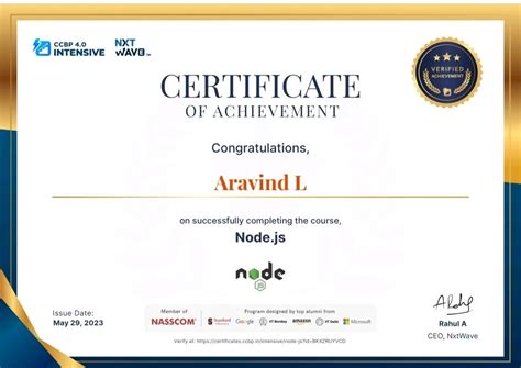 Aravind L On Linkedin Nxtwave Fullstackdeveloper Nodejs Ccbp