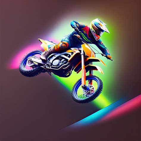 Premium Photo Dirt Bike Rider Doing A Big Jump Supercross Motocross