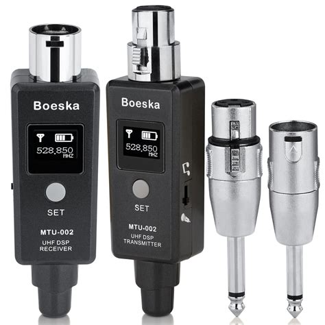 Wireless Xlr Transmitter And Receiver Uhf Xlr Adapter System For Dynamic Microphone Guitar 48k