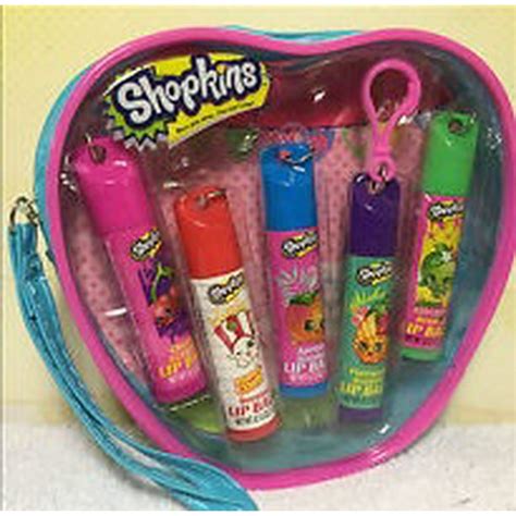 Discontinuedshopkins 5 Pc Lip Balm Clip Blue