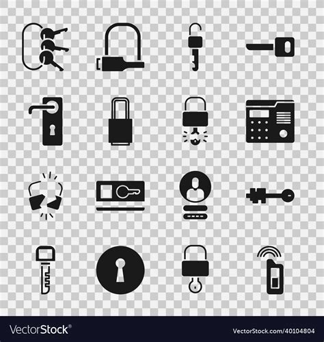 Set Car Key With Remote Old House Intercom Vector Image
