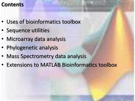 Matlab Bioinformatics Tool Box Pptx