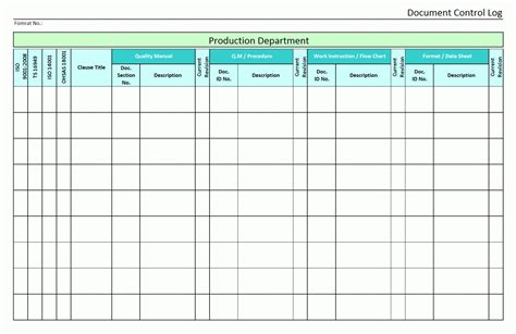 Document Control Excel Spreadsheet Google Spreadshee Document Control Excel Sheet Document