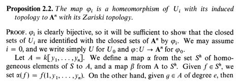 algebraic geometry showing varphi i mathbb p n z x i to