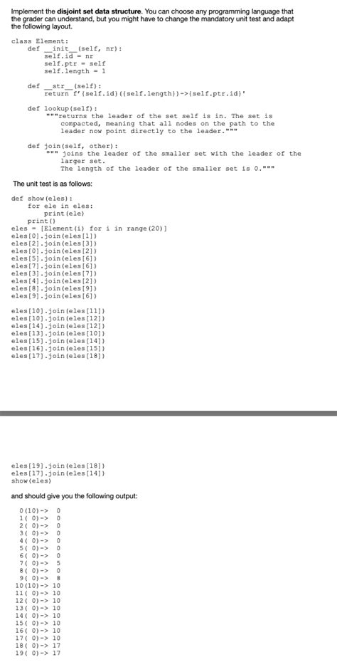 Solved Implement The Disjoint Set Data Structure You Can