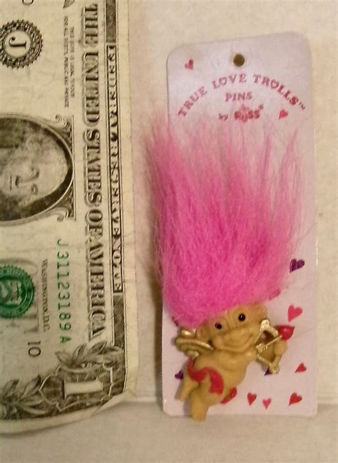 Troll Pin True Love Trolls By Russ Pink Hair Vintage New Old Stock Nos Cupid Valentine