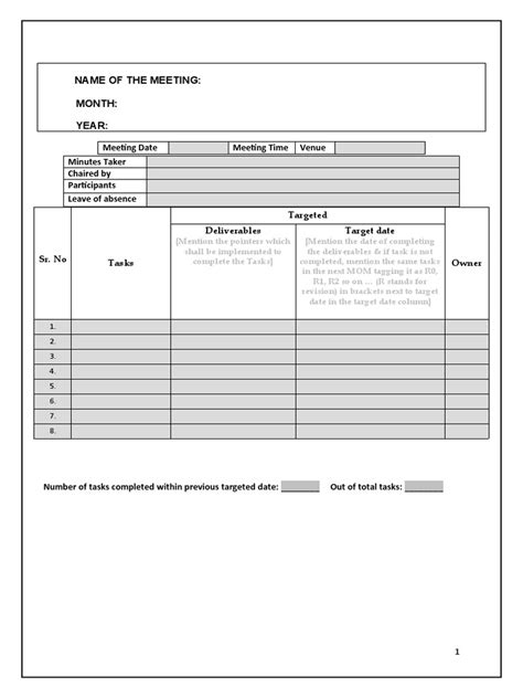 Mom Standard Template Pdf