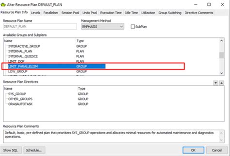 limiting parallel degree at user level with oracle resource manager