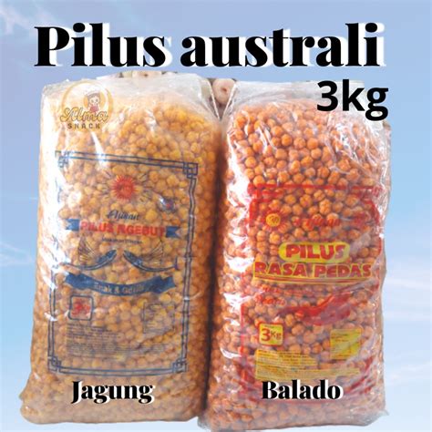 Jual Pilus Australi 1 Bal 3kg Rasa Jagung Dan Pedas Manis Snack Kiloan