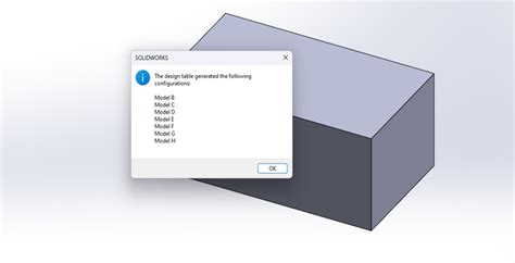 Creating Design Table For Solidworks Ime Wiki