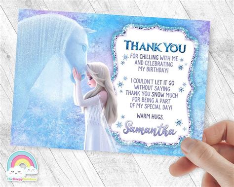Elsa The Nokk Birthday Thank You Card Frozen Elsa Invites Birthday
