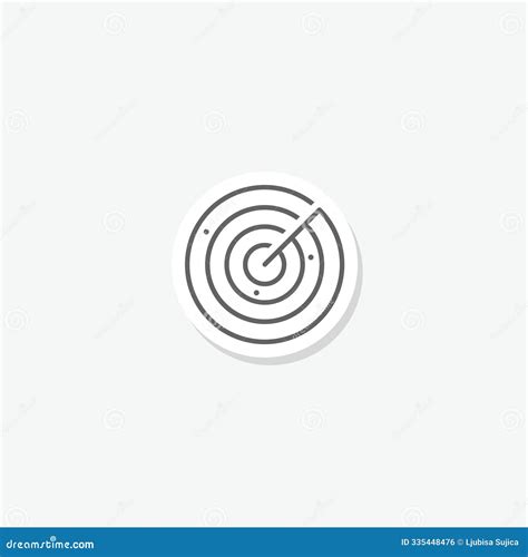 Radar Detection Icon Sticker Isolated On Gray Background Stock Vector