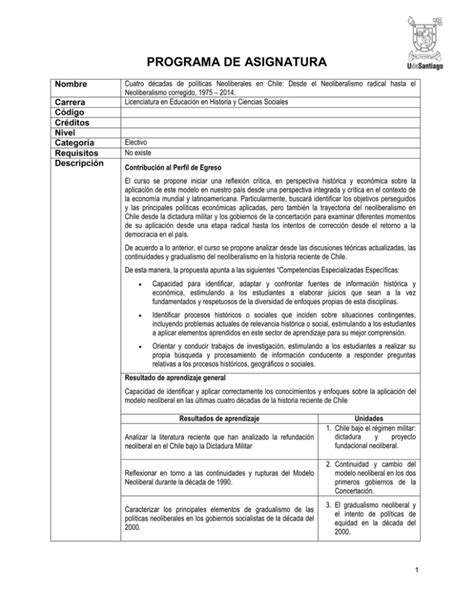 PROGRAMA DE ASIGNATURA