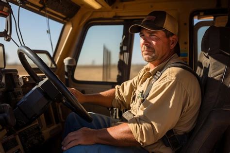 Premium Photo Grader Operator Communicating With Ground Crew Via